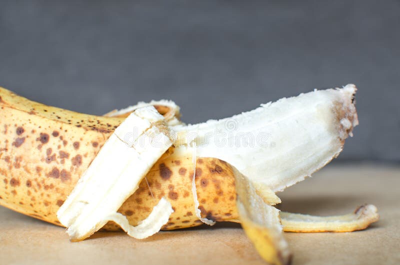 Rot Banana, Molder Rotten Banana Isolated on Concrete Background Stock ...
