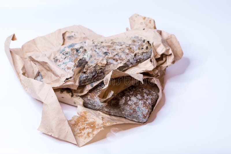 Spoiled Rotten Foods With Mold: Orange, Pepper, Hard Cheese And Butter ...