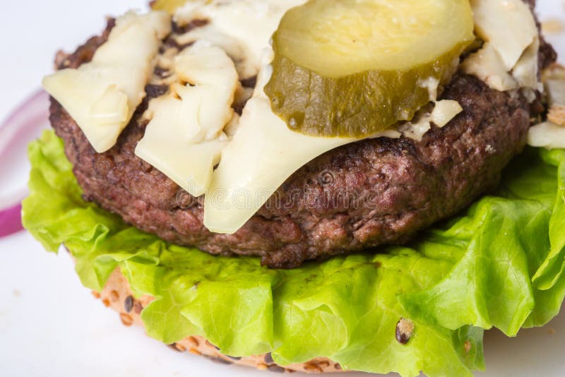 Spoiled Tasteless Burger with Roasted Not Cutlets, Stock Photo - Image ...