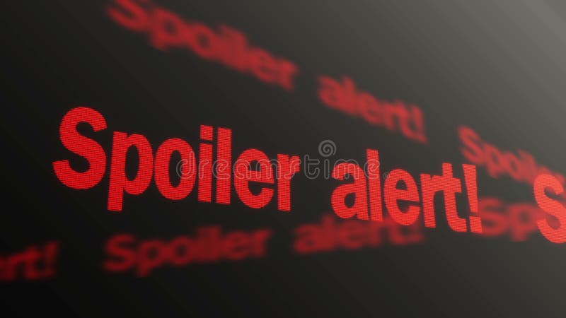 Spoiler Alert Text Running on TV Screen. Plot Reveal Warning in ...