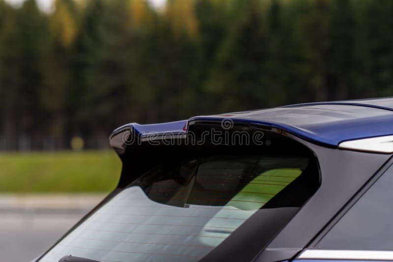 Spoiler of a Modern SUV Car Stock Image - Image of spoiler, automobile ...