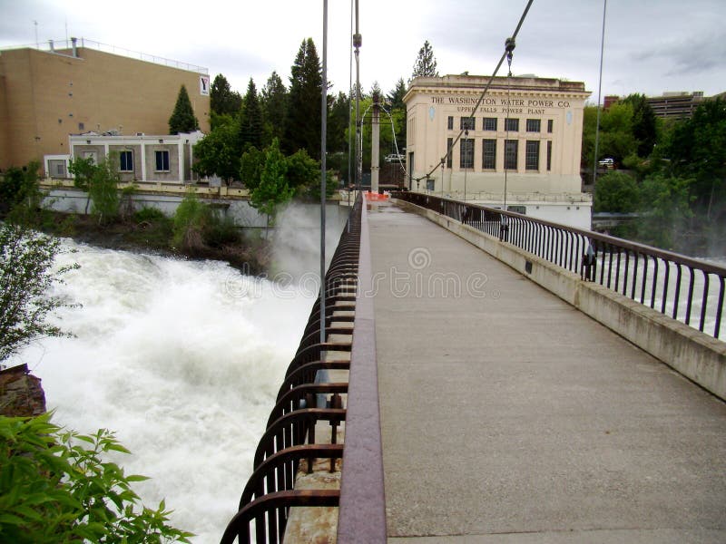Spokane Suspension Bridge Closed Editorial Stock Photo - Image of ...
