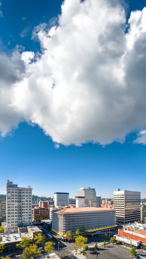 Spokane Landmark Washington Clocktower Downtown Stock Photo - Image of ...