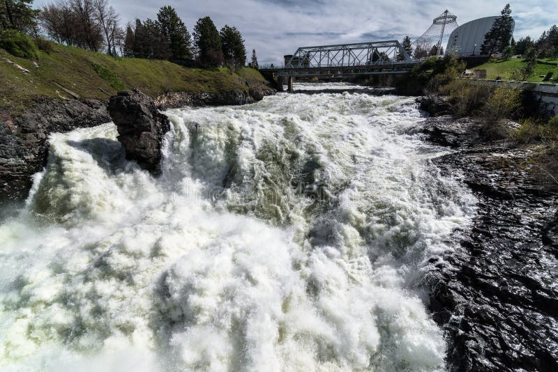 Spokane River stock image. Image of landscape, park - 206403873