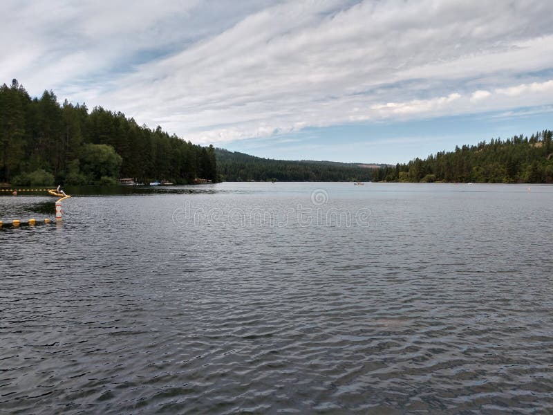 Spokane River Long Lake in Nine Mile Falls Washington Stock Photo ...