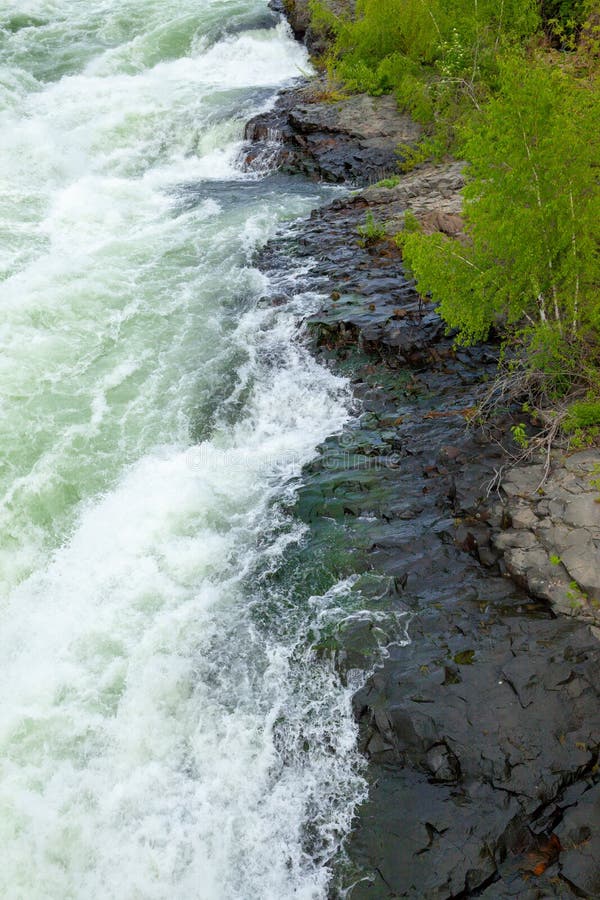 The Spokane River in Spring Flood Near Downtown Spokane, Washington ...