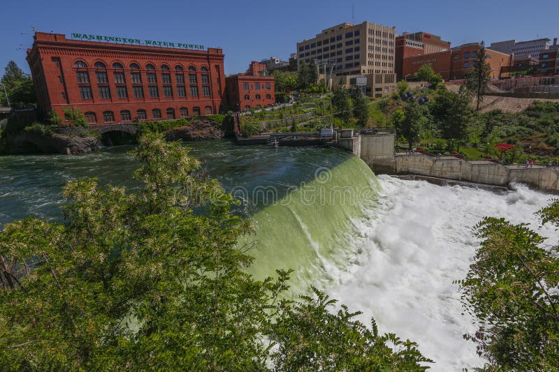 Spokane River Waterfalls in Spokane, WA Editorial Photo - Image of ...