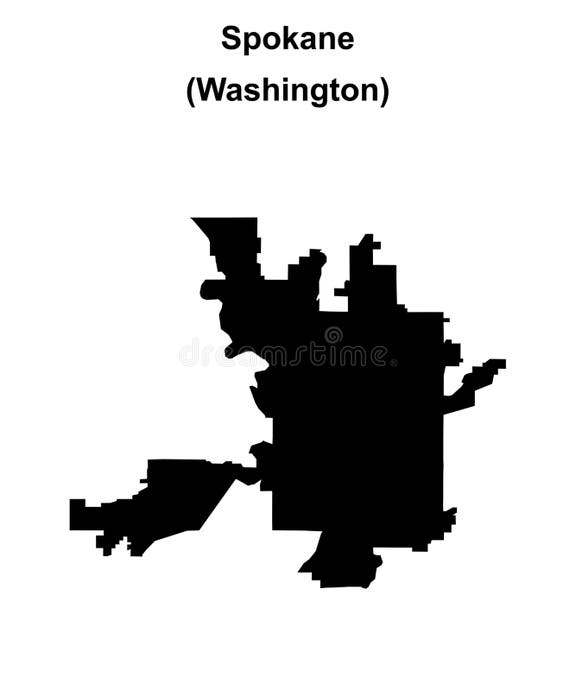 Spokane outline map stock vector. Illustration of territory - 357623494