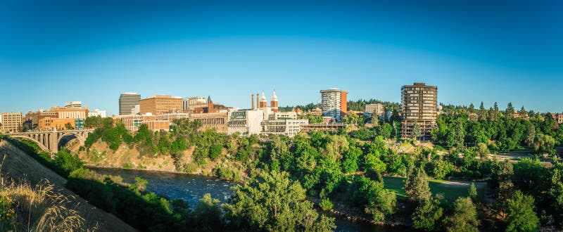 Spokane Washington City Skyline and Streets Editorial Photography ...