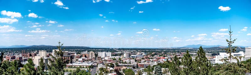 Spokane Washington City Skyline and Streets Stock Image - Image of ...
