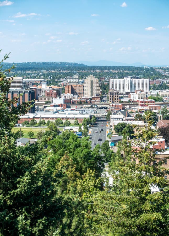 Spokane Washington City Skyline and Streets Stock Image - Image of ...