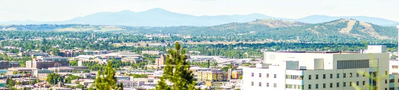 Spokane Washington City Skyline and Spokane Valley Views Editorial ...