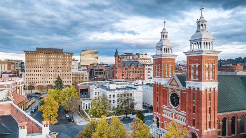 Spokane Washington Downtown Center Church Cathedral Editorial Stock ...