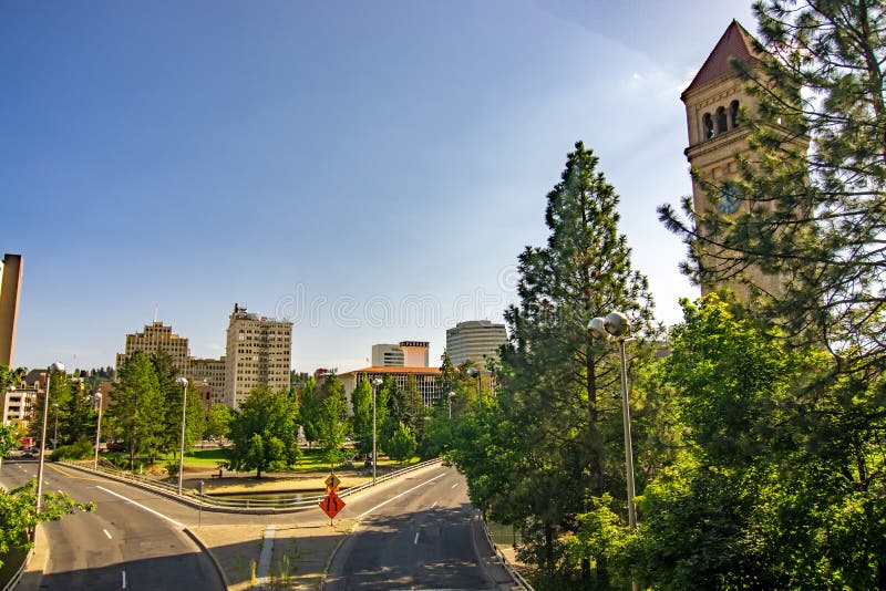 Spokane Washington Downtown in Summer Stock Photo - Image of parks ...