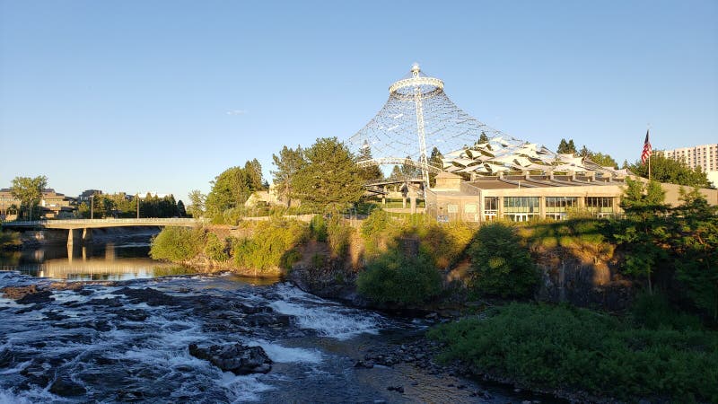 Spokane Washington River Front Views Stock Image - Image of vacation ...