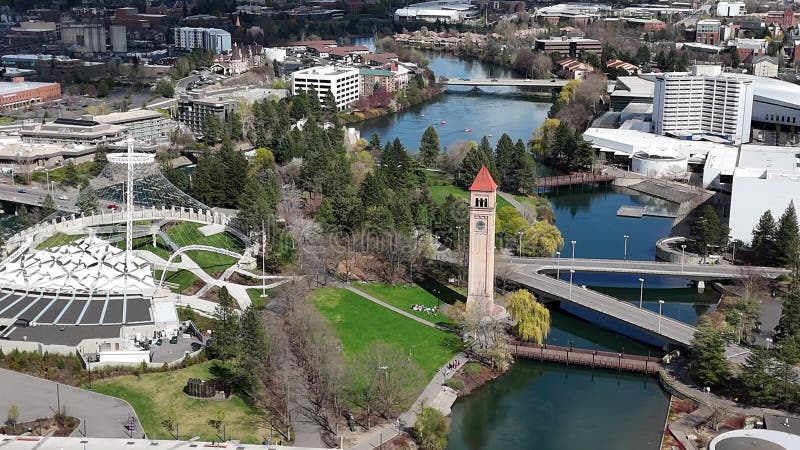 Spokane Washington State City Downtown Riverfront Park Stock Video ...