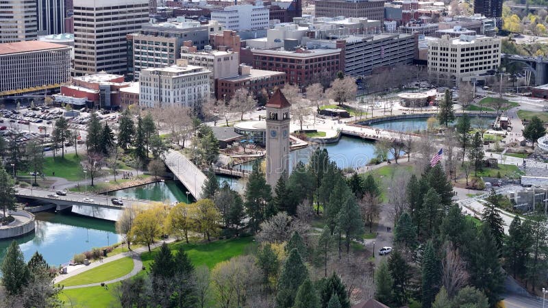 Spokane Washington State City Downtown Riverfront Park Stock Video ...