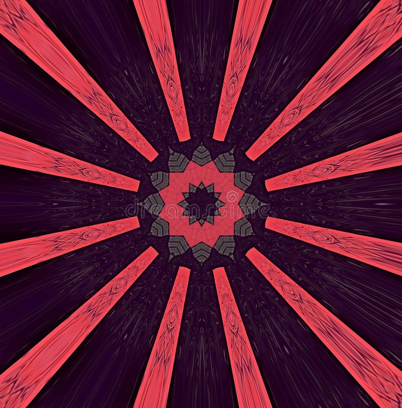 Spoke Shape Pattern and Design Red and Dull Grey Stock Illustration ...