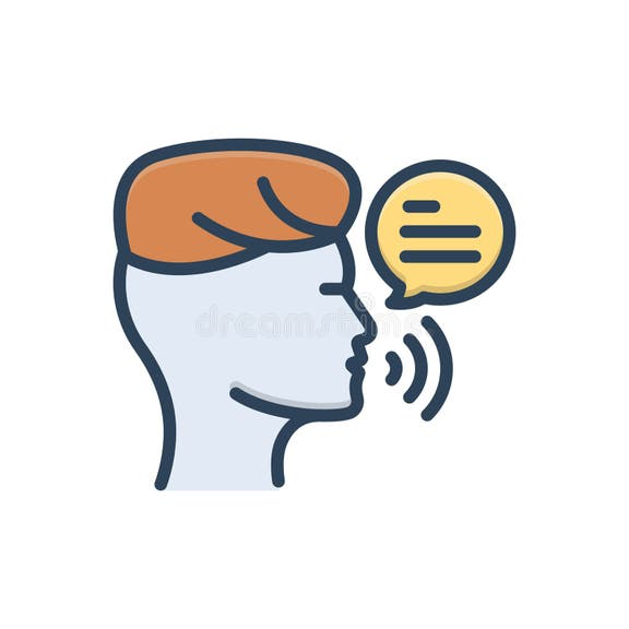 Color Illustration Icon for Spoken, Verbal and Conversation Stock ...