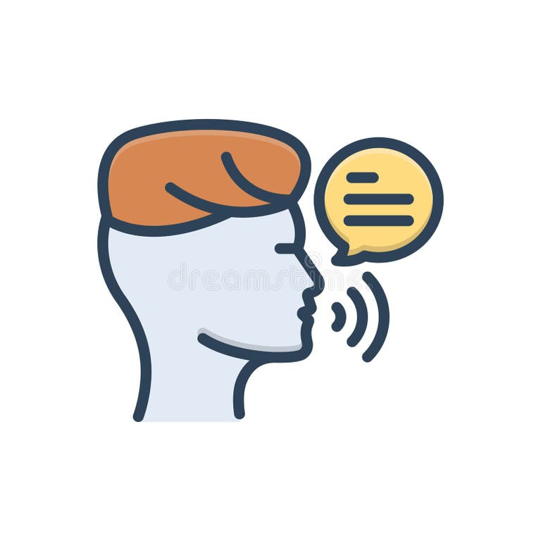 Color Illustration Icon for Spoken, Verbal and Conversation Stock ...