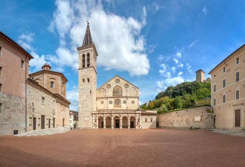 Piazza Del Duomo in Spoleto, Italy Stock Image - Image of square ...