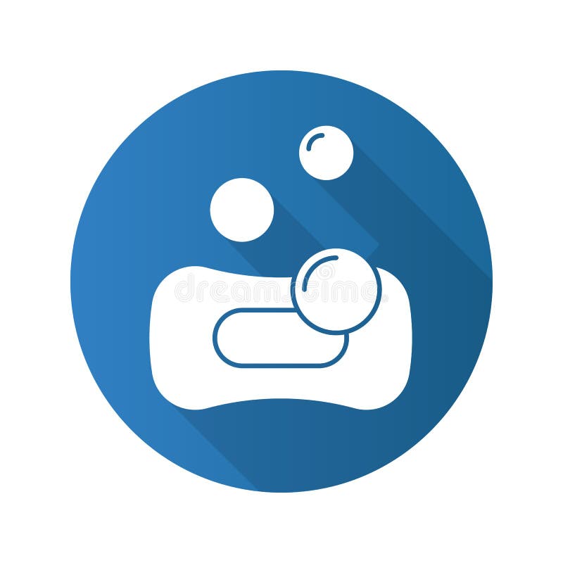 Sponge with Bubbles. Flat Design Long Shadow Icon Stock Vector ...