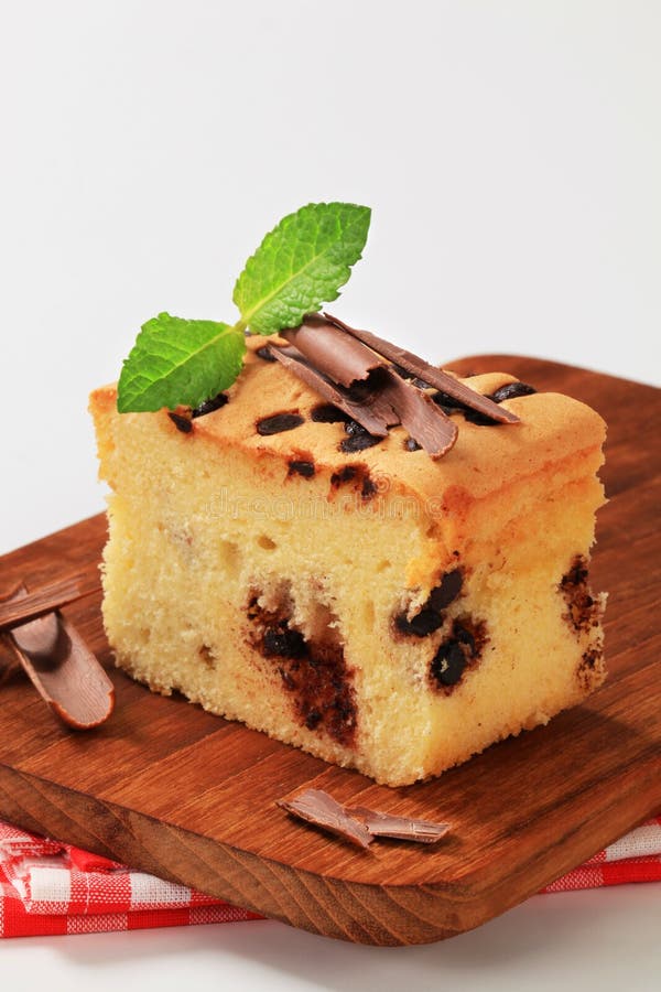 Sponge Cake with Chocolate Chips Stock Photo - Image of food, shot ...