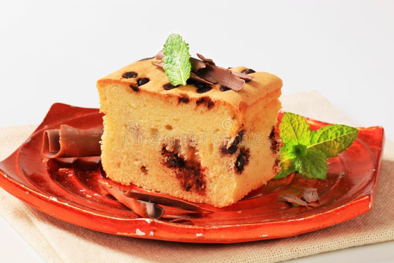 Sponge Cake with Chocolate Chips Stock Image - Image of studio, sponge ...