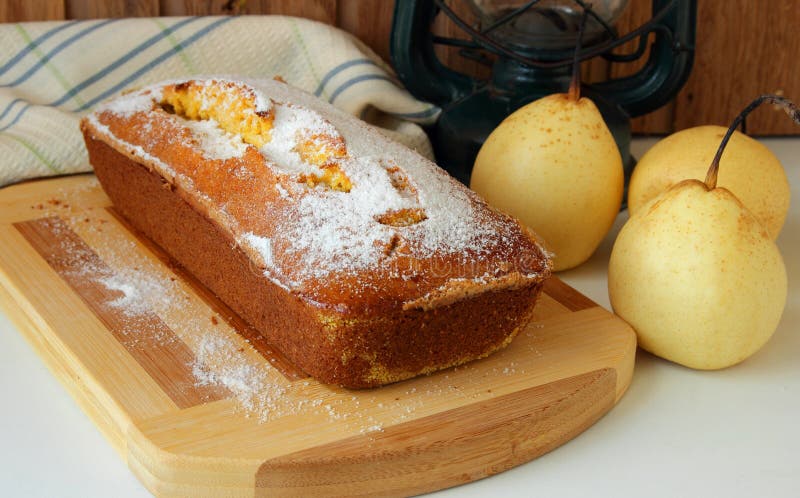 Sponge cake and pear stock photo. Image of homemade, baking - 38998174