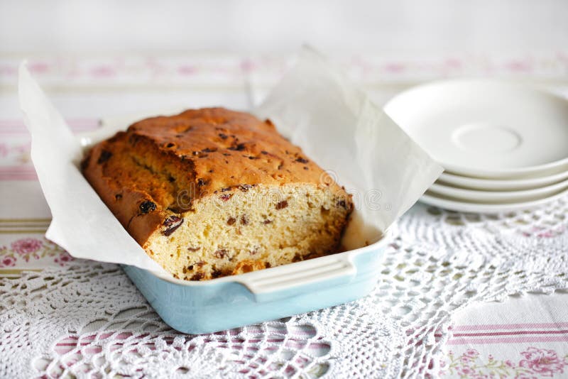 Sponge Cake or Sweet Bread with Cranberries Stock Image - Image of ...