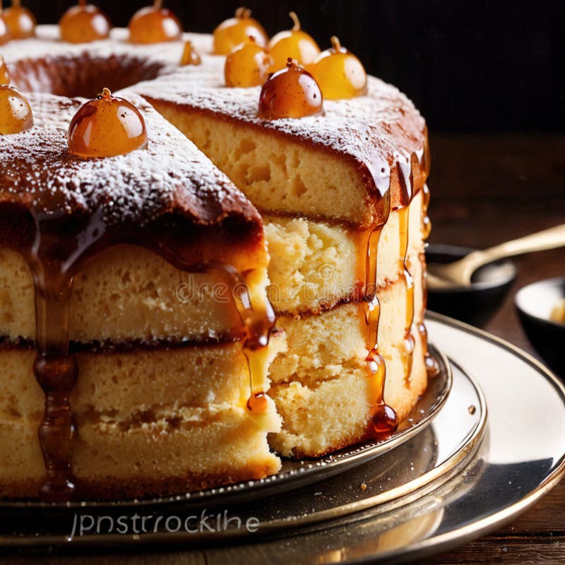 Sponge Cake , Traditional Popular Sweet Dessert Cake Stock Illustration ...