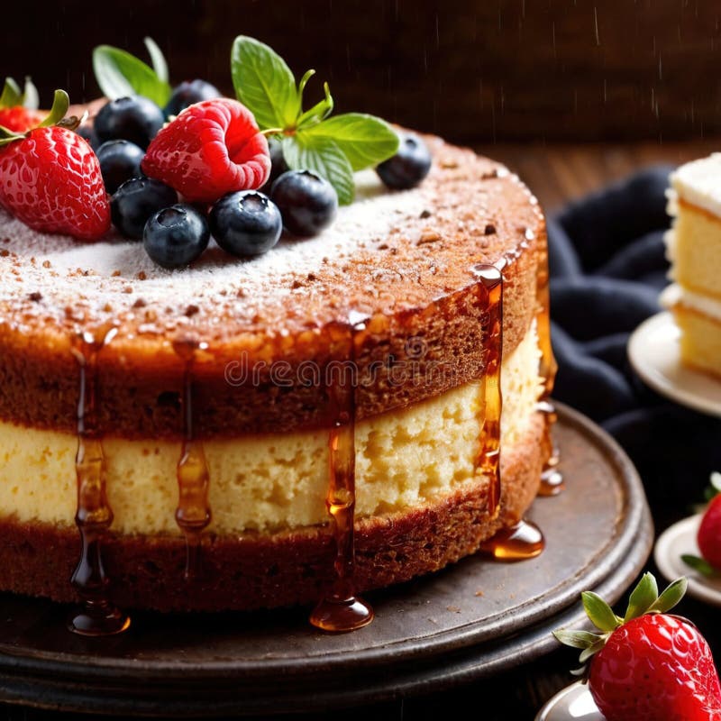 Sponge Cake , Traditional Popular Sweet Dessert Cake Stock Illustration ...