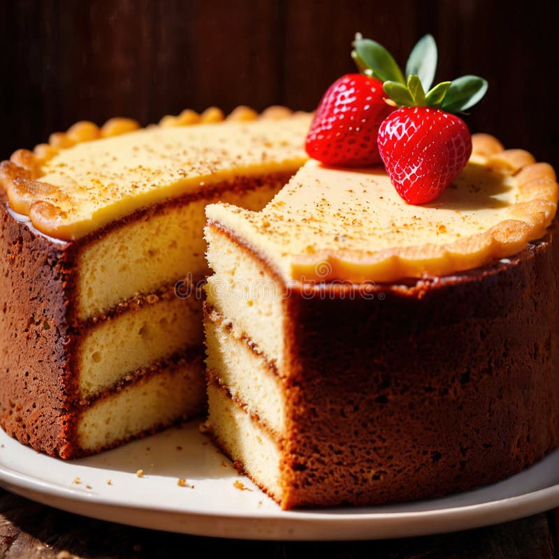 Sponge Cake , Traditional Popular Sweet Dessert Cake Stock Illustration ...