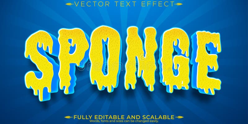 Sponge Cartoon Text Effect, Editable Child and Kids Text Style Stock ...