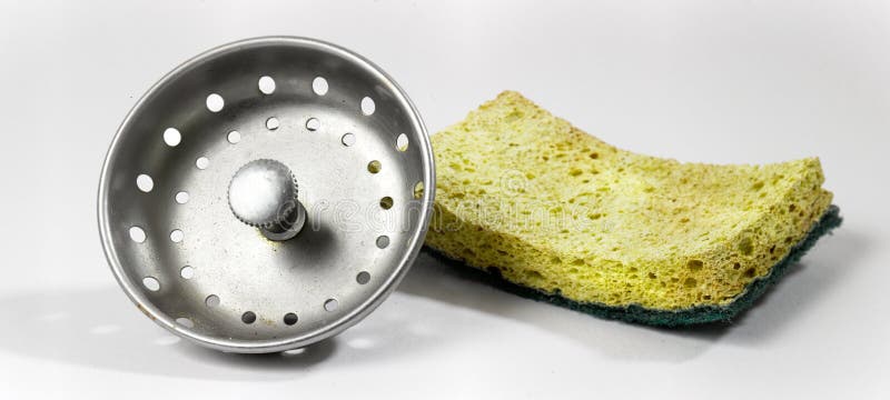 Sponge and drain plug stock image. Image of silver, steel - 19660541