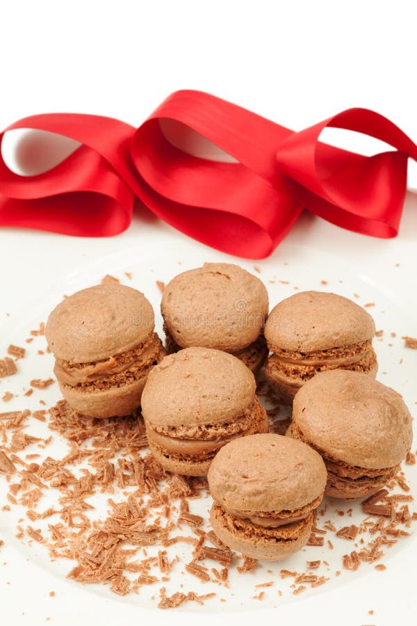 Sponge Drops Dough with Cream, Decorated with Band Stock Photo - Image ...