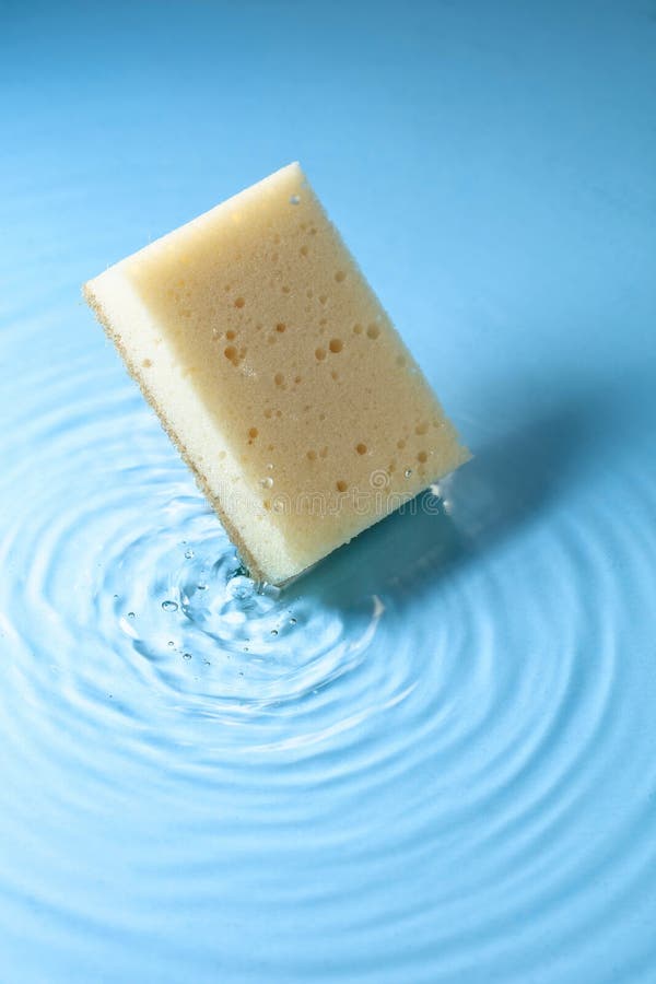 The Sponge Falls into the Water Stock Image - Image of rough, bath ...
