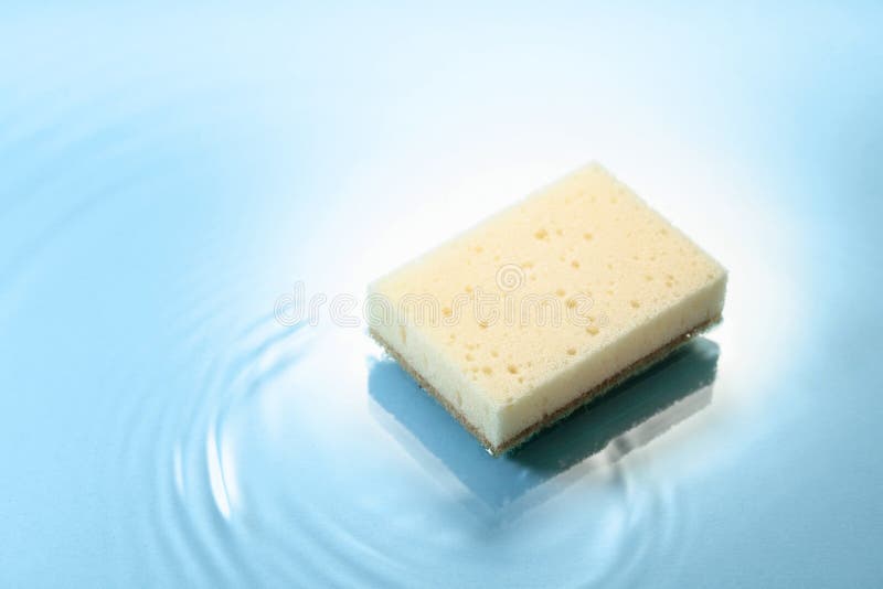 The Sponge Falls into the Water Stock Image - Image of rough, bath ...