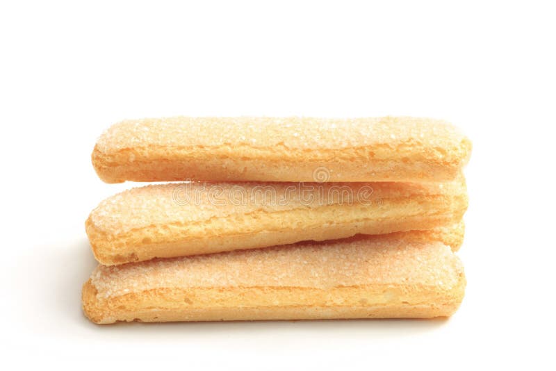 Savoiardi Italian Sponge Biscuits on White. Stock Photo - Image of ...