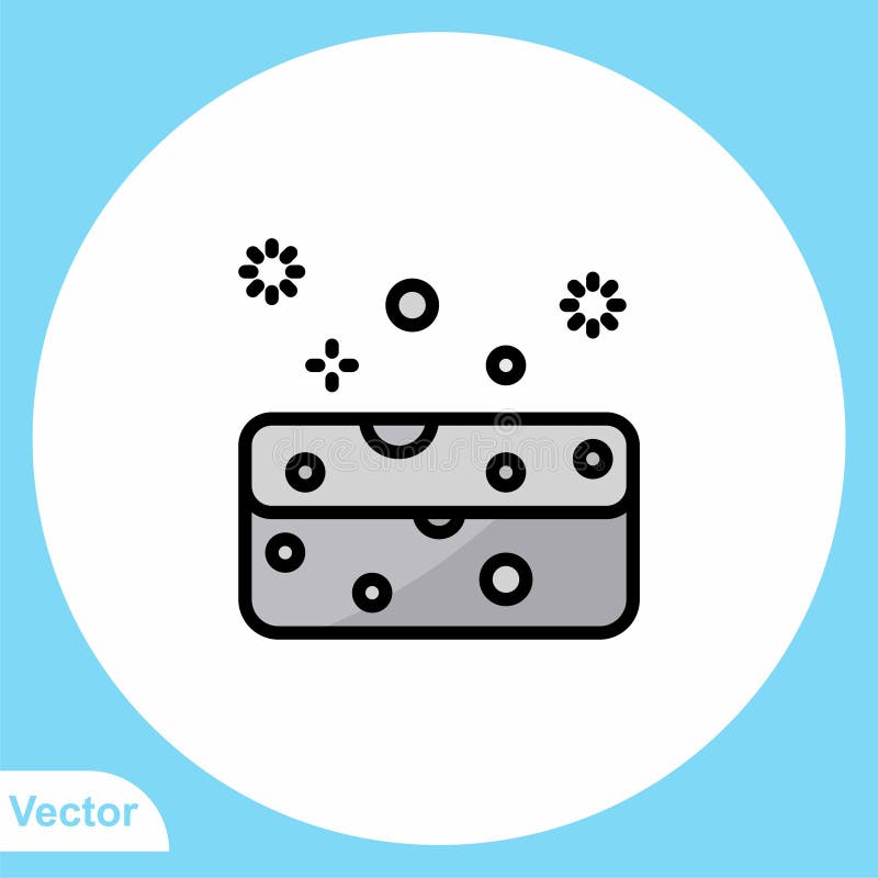 Sponge Flat Vector Icon Sign Symbol Stock Illustration - Illustration ...