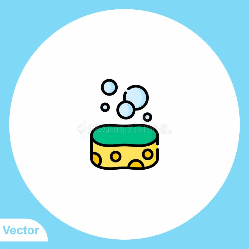 Sponge Flat Vector Icon Sign Symbol Stock Vector - Illustration of sign ...