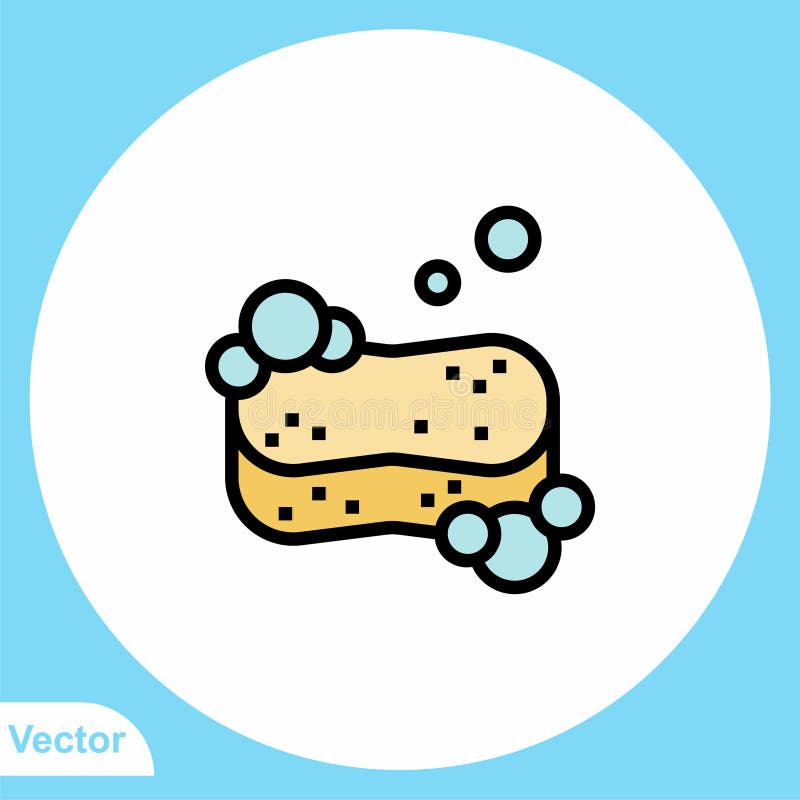 Sponge Flat Vector Icon Sign Symbol Stock Vector - Illustration of ...