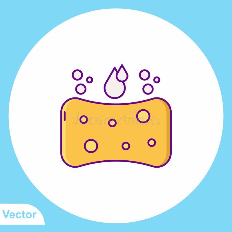 Sponge Flat Vector Icon Sign Symbol Stock Illustration - Illustration ...