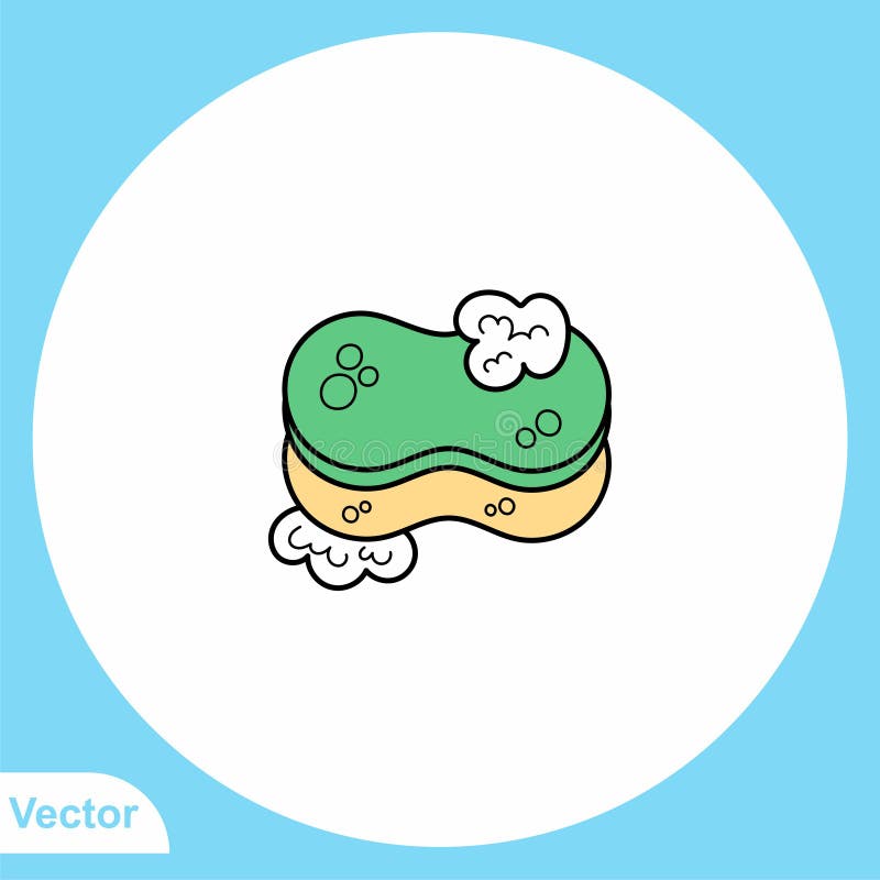 Sponge Flat Vector Icon Sign Symbol Stock Vector - Illustration of ...