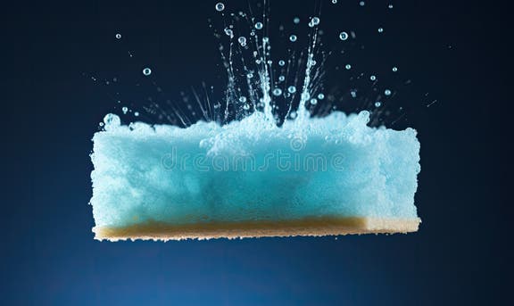 A Floating Sponge with Bubbles in the Air Stock Illustration ...
