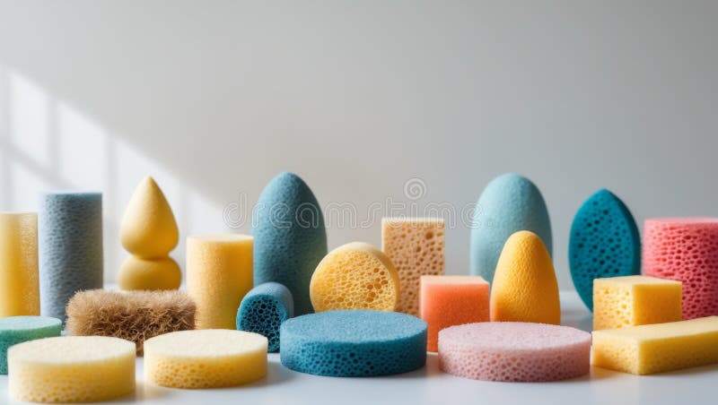 Sponge Garden a Diverse Collection of Sponges in Different Shape. Stock ...