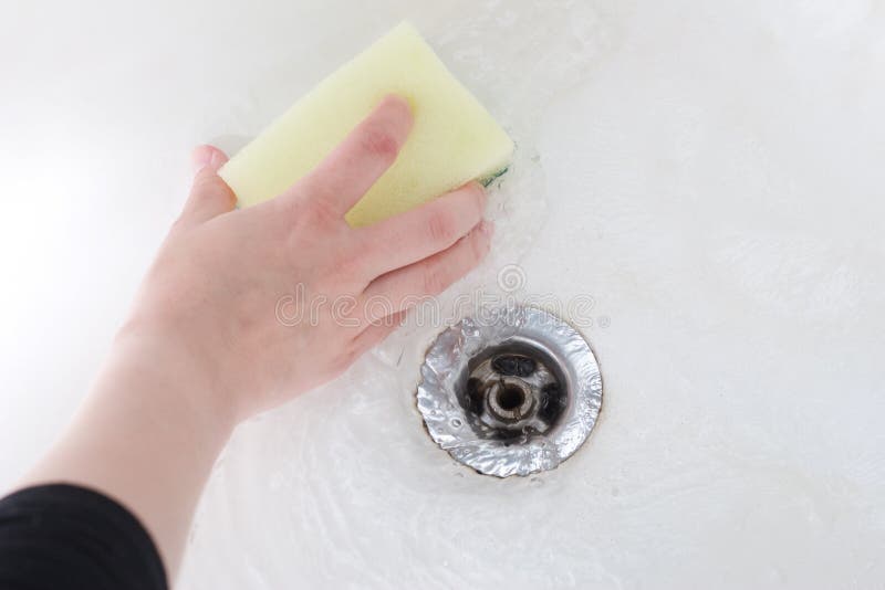 Sponge in hand stock photo. Image of housework, sanitary - 6887516