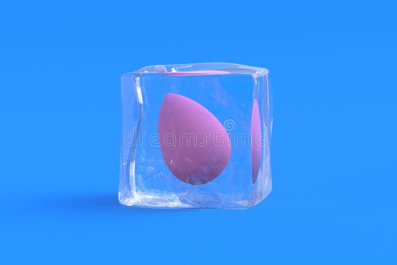 Sponge in ice cube stock illustration. Illustration of piece - 260390165