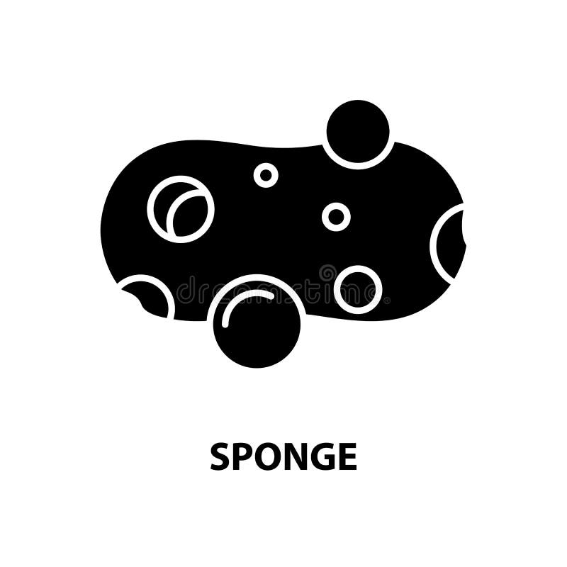 Sponge Icon, Black Vector Sign with Editable Strokes, Concept ...