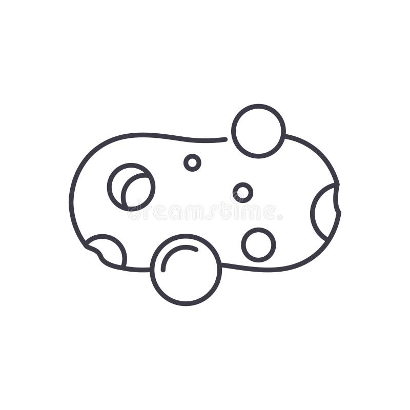 Sponge Symbol Icon, Black Vector Sign with Editable Strokes, Concept ...